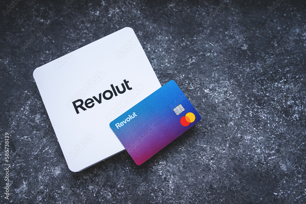Revolut Bank card with the white envelope. New redesigned Revolut ...