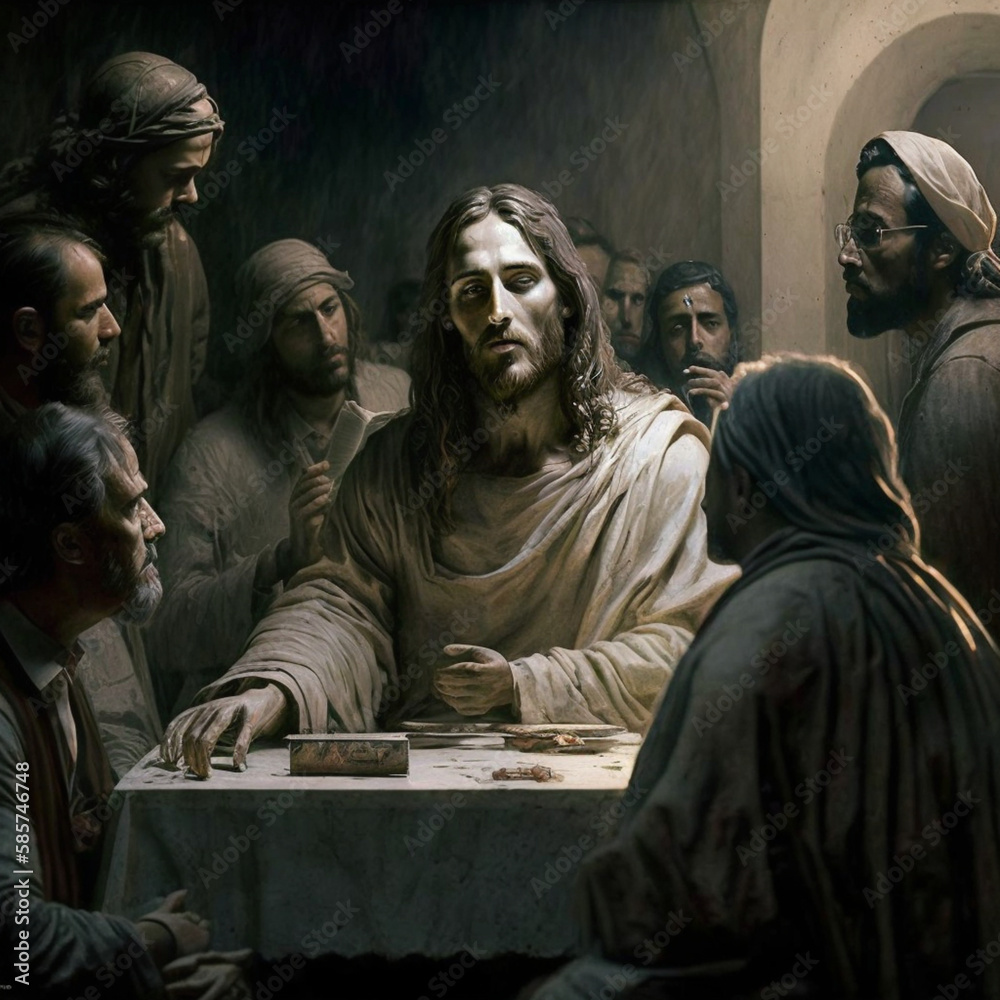Jesus and his disciples Stock Illustration | Adobe Stock