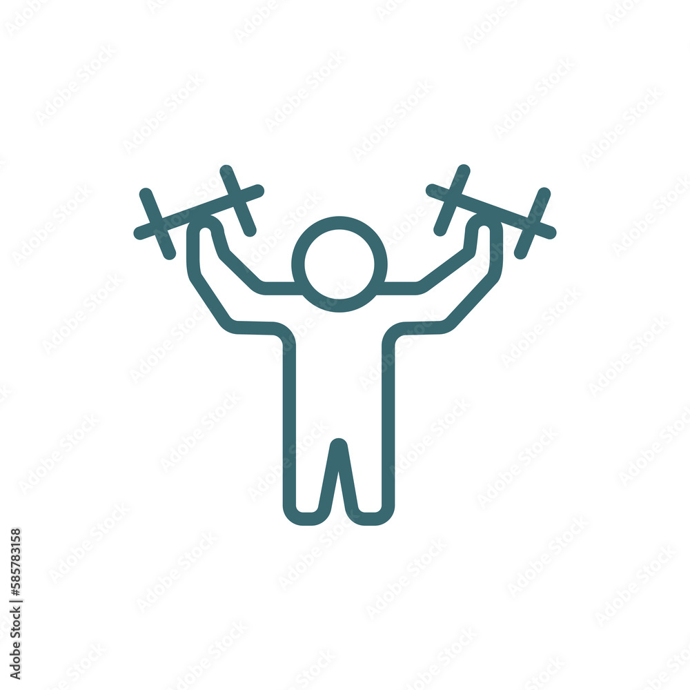 strong human icon. Thin line strong human icon from feeling and ...
