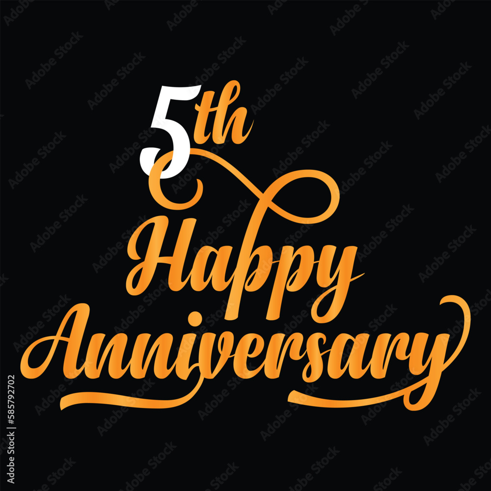 Happy anniversary typography design Stock Vector | Adobe Stock
