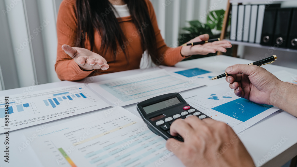 Business bookkeeping with calculator of bookkeeper and household ...