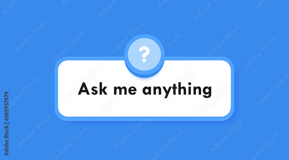 Vector de Stock Ask me anything pop up box with question mark. Banner ...