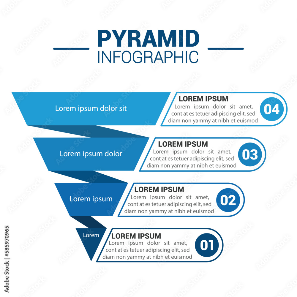Pyramid Infographic, funnel pyramid business infographic with 5 charts ...