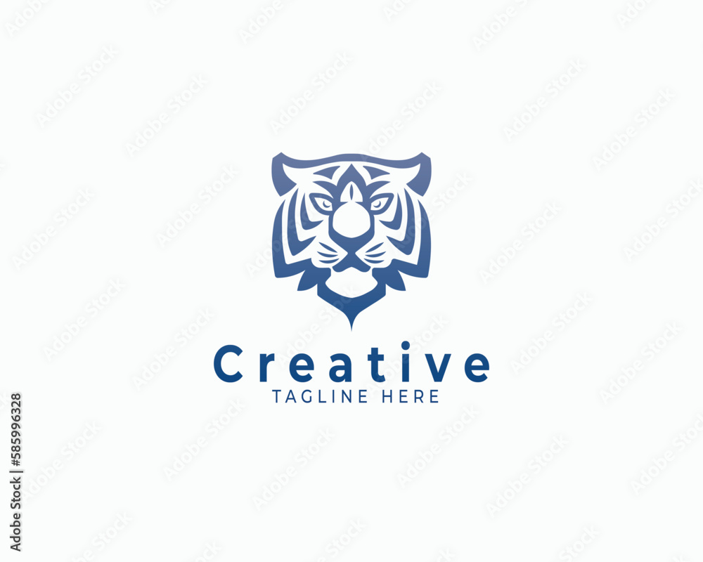 Tiger Head logo design template simple gradient, jaguar logo, tiger ...
