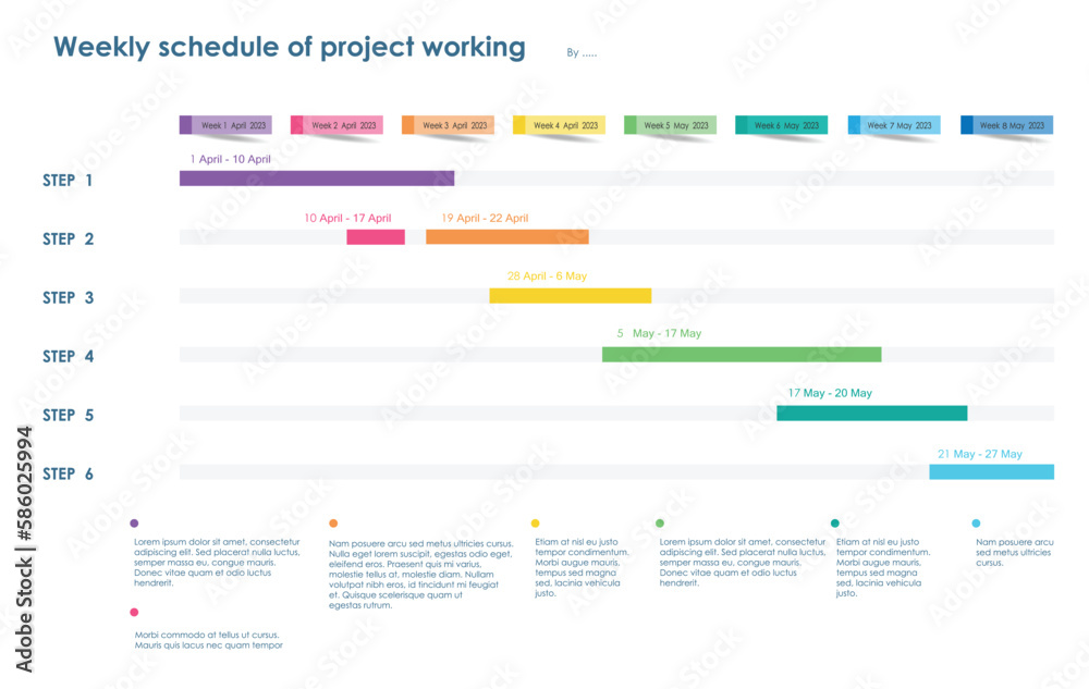 timeline weekly schedule roadmap project diagram Infographic template ...