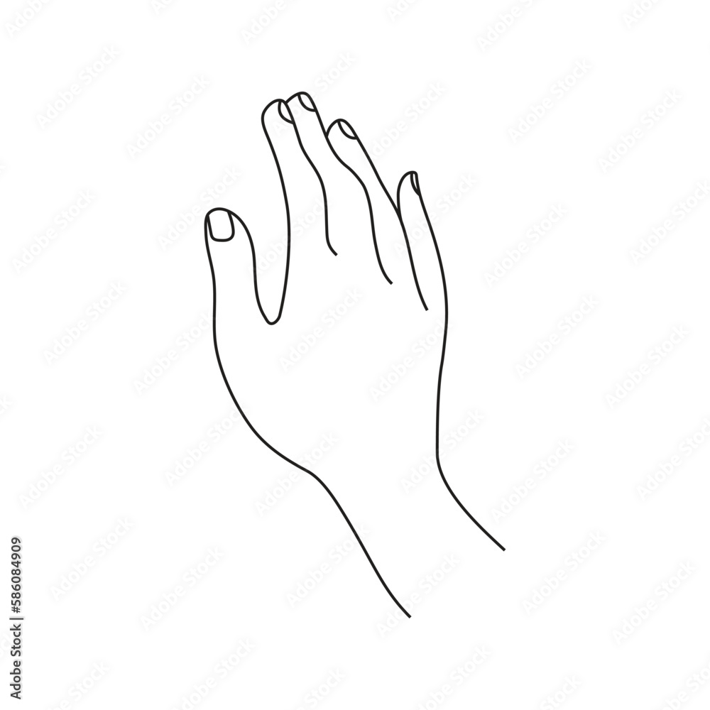 hand gesture woman showing hands cartoon human palm and wrist vector ...