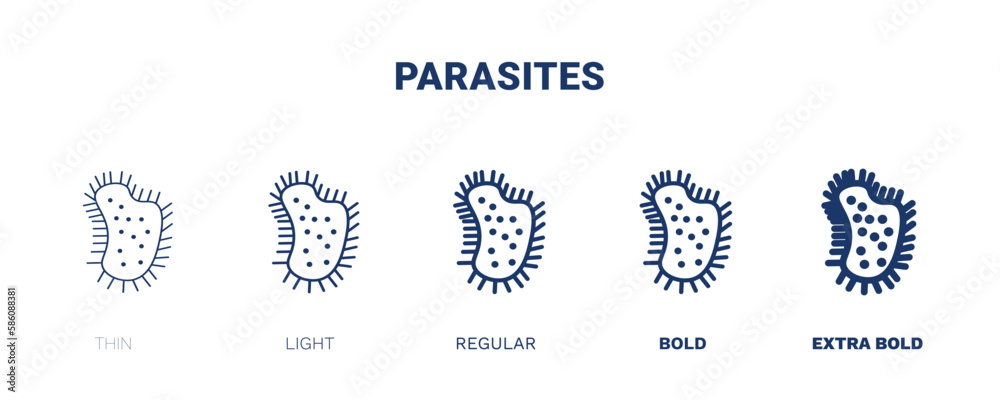 parasites icon. Thin, light, regular, bold, black parasites, virus icon ...