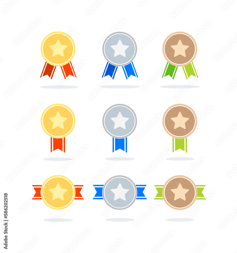 Cartoon Color Different Minimal Badge Ecommerce Set Concept Flat Design ...