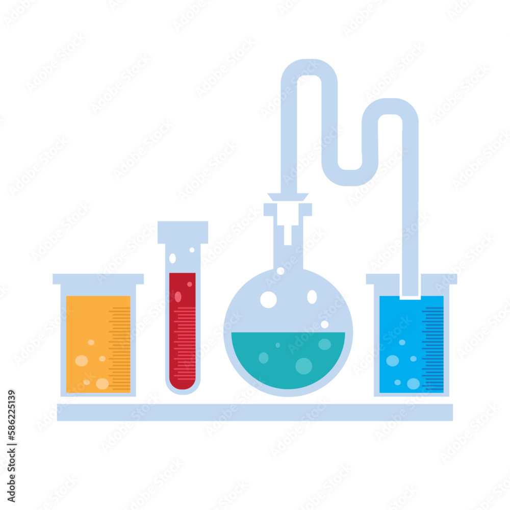 chemical tubes cartoon illustration Stock Vector | Adobe Stock