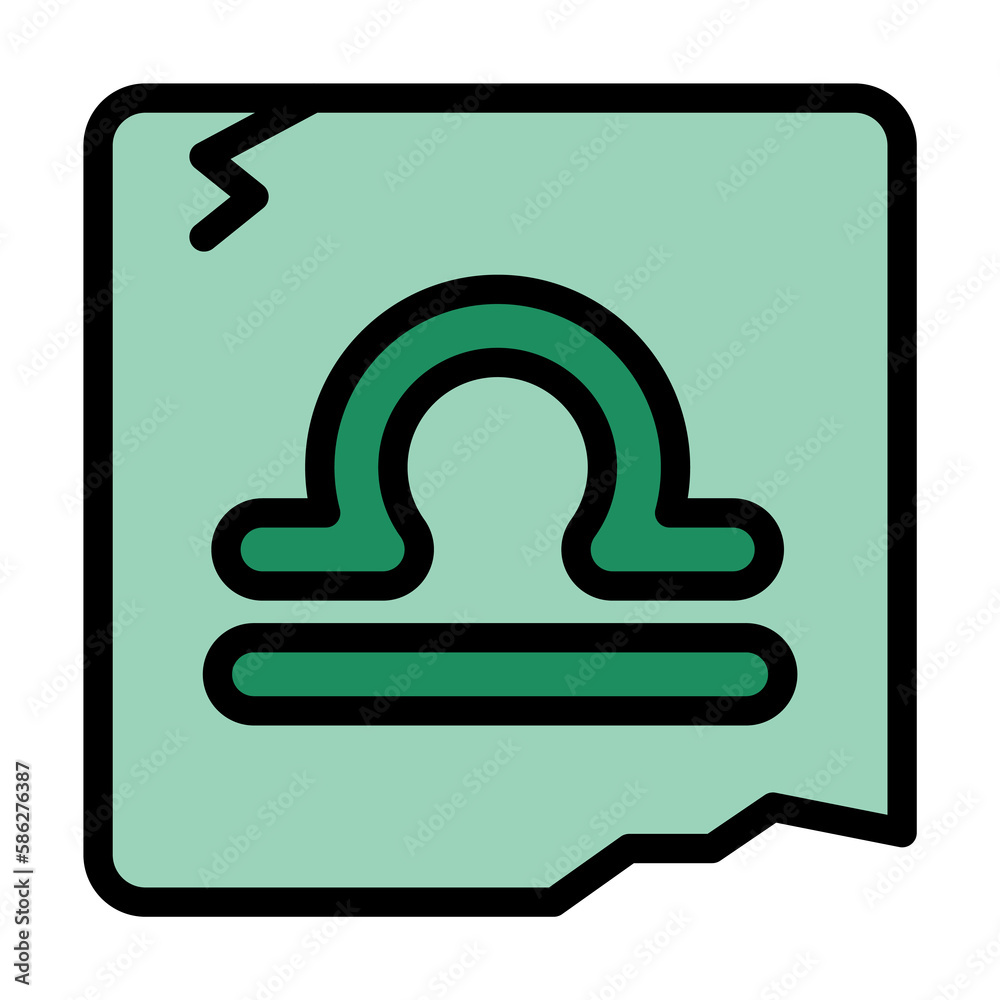 Zodiac Libra icon. Simple color with outline elements of esoteric icons ...