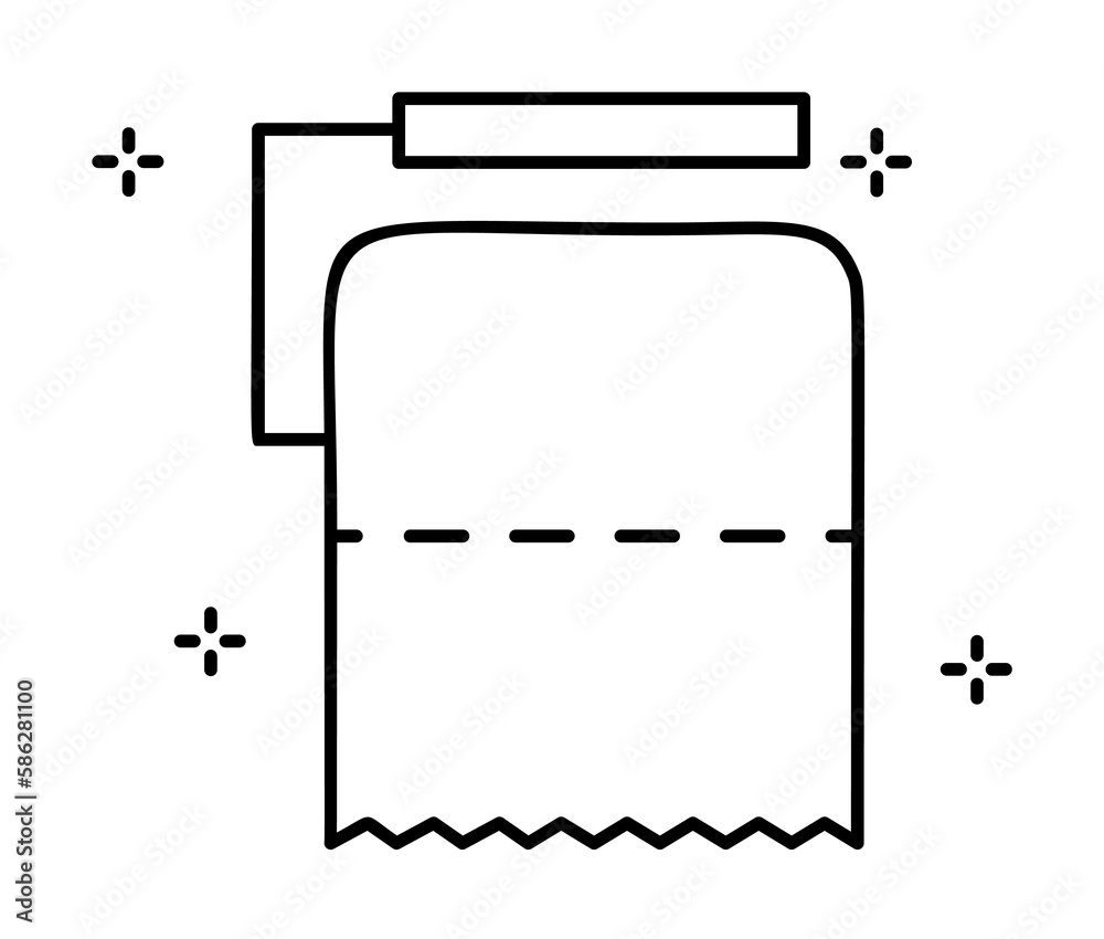 Toilet paper, hygiene icon. Simple line, outline elements of hygiene ...