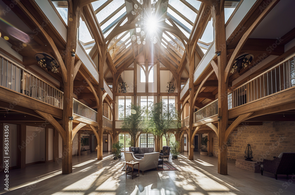 Generative AI illustration of Experimental Architecture Design, massive ...