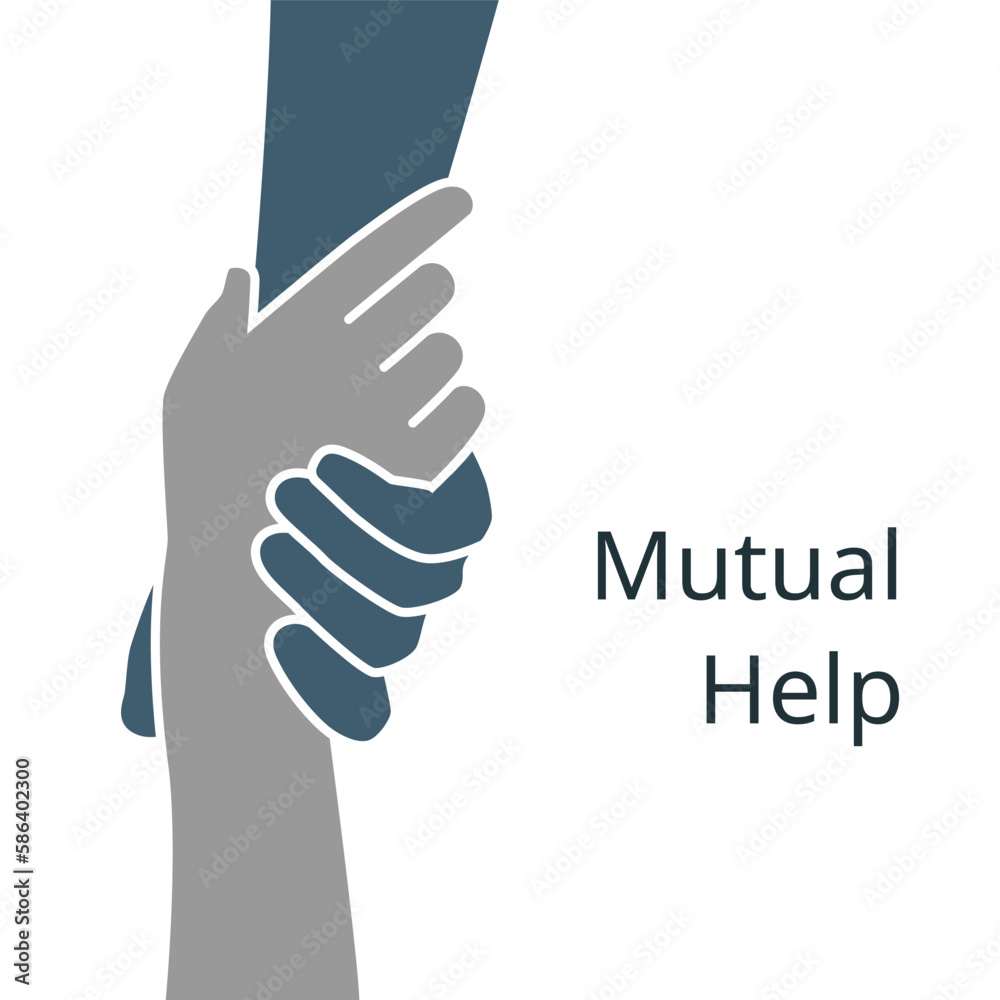 Vector de Stock Helping hand concept. Gesture, sign of help and hope. Two hands taking each ...