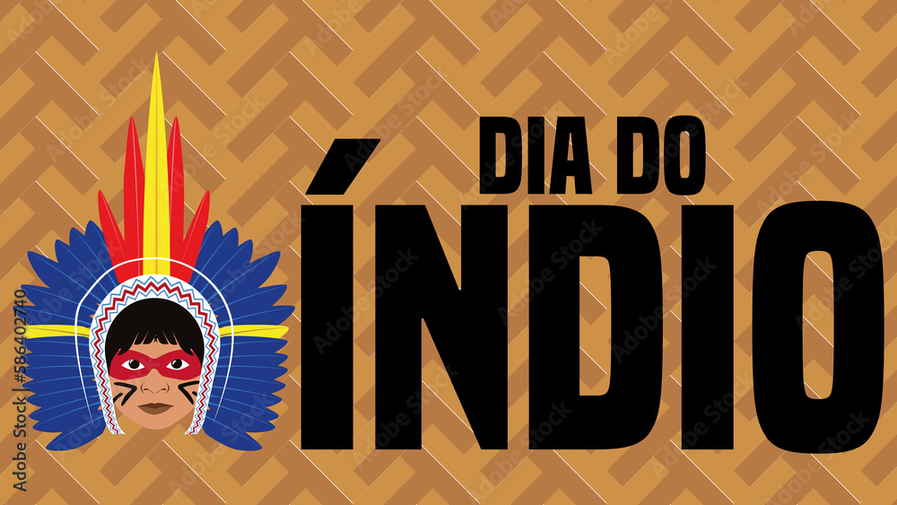 Ilustración de Stock DIA DO ÍNDIO, DIA DOS POVOS INDÍGENAS, DIA DOS ...