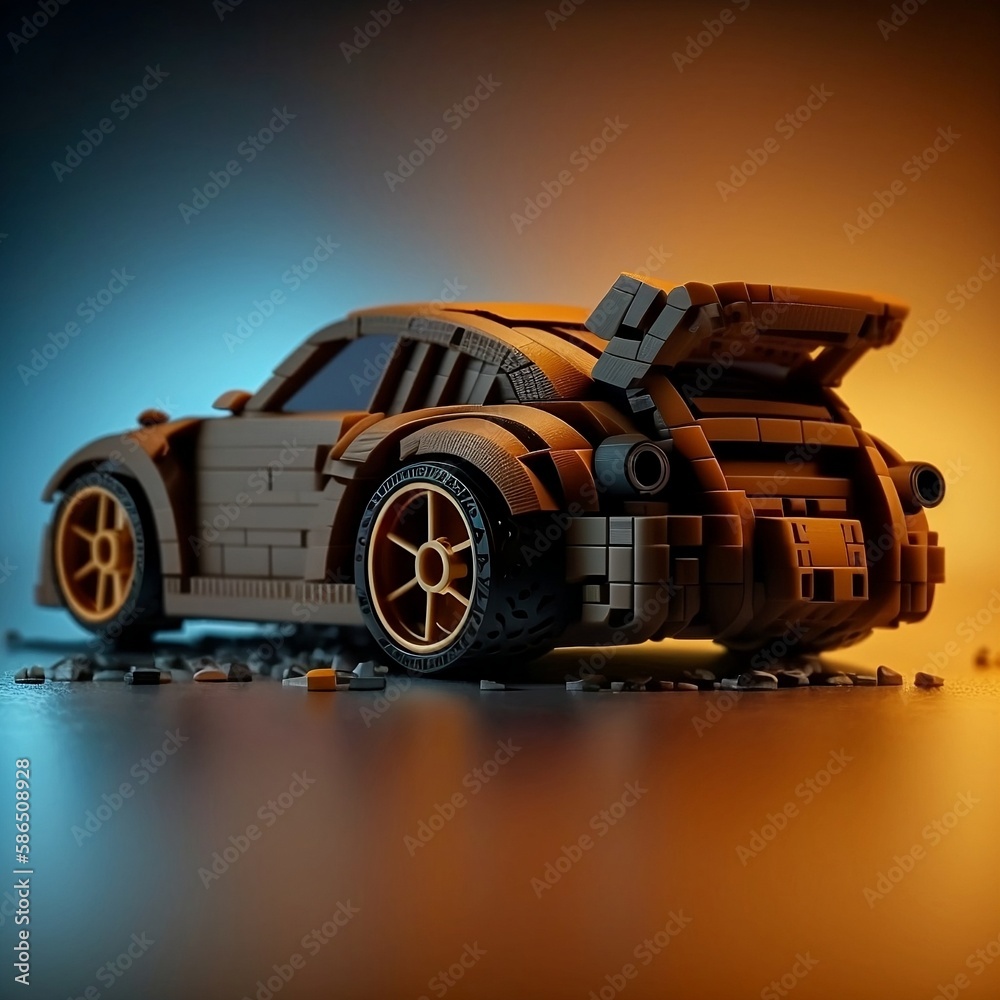 blocks car concept. Design of a car from a blocks constructor ...