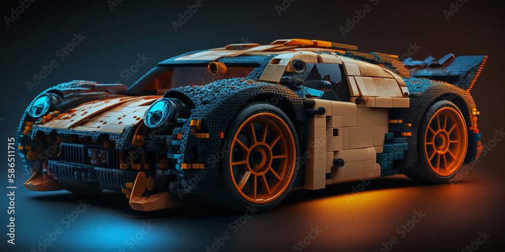 blocks car concept. Design of a car from a blocks constructor ...