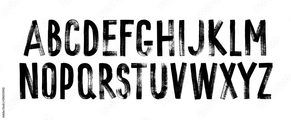 Vector de Stock Grunge alphabet with capital letters. Dirty textured ...