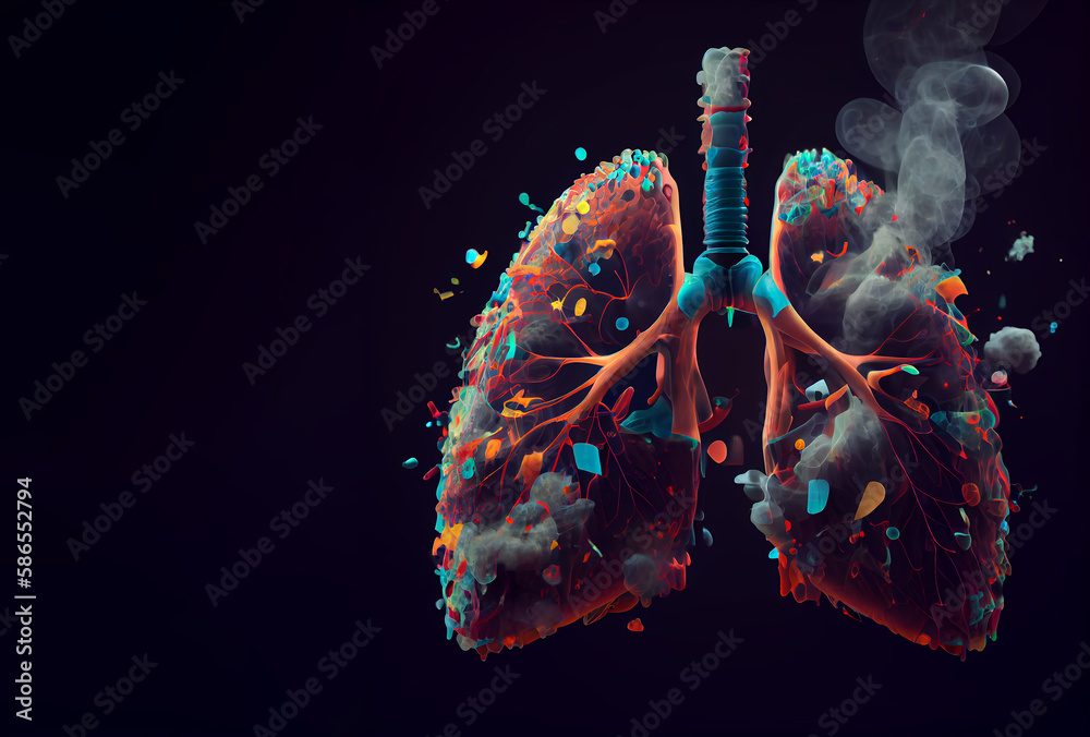 World No Tobacco Day. toxic smoke formation shaped as the human lung ...