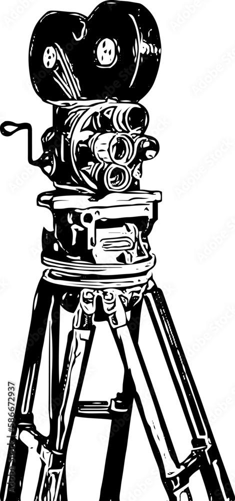 "Vintage Movie Camera Sketch: A Nostalgic Tribute to Classic Film ...
