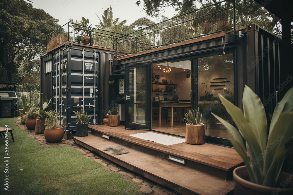 Sustainable container home design. Creative architecture using ...