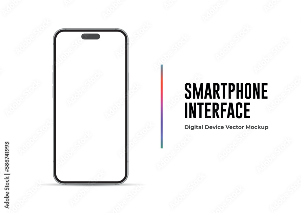 Realistic Smartphone Interface, High Quality Mobile Phone Front View ...