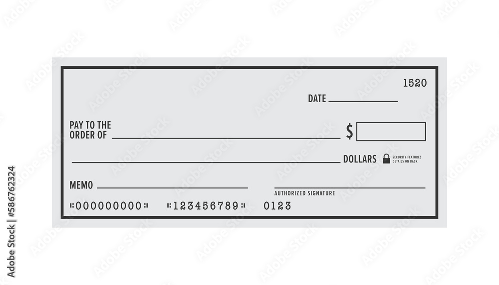 Blank Check Book, Checkbook Icon, Money Check, Check Booklet, Vector ...
