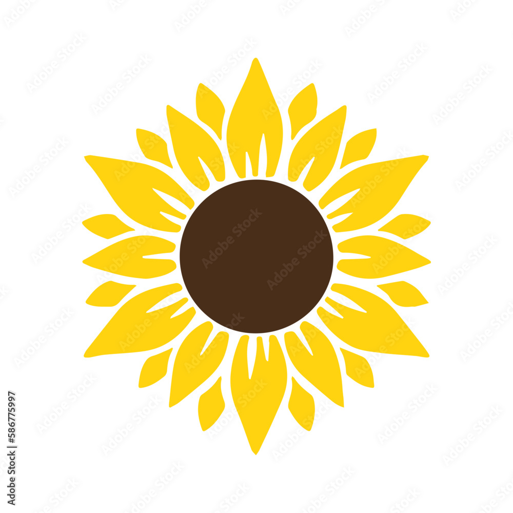 Vector de Stock Sunflower SVG, Sunflower Png, Flower Svg, Monogram Svg ...
