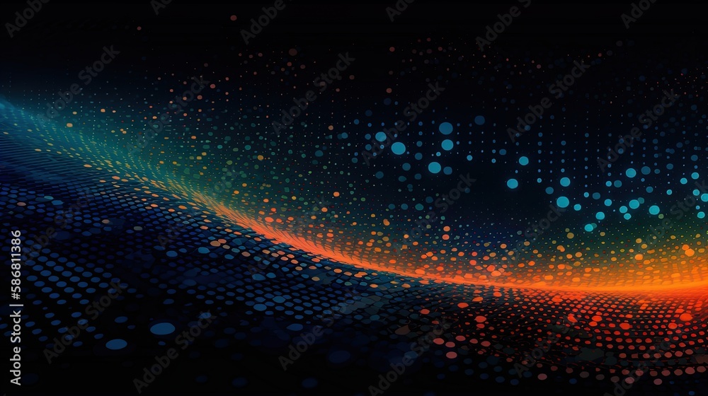 Blue orange Gradient Digital Polygons: A Network Grid Fusion background ...
