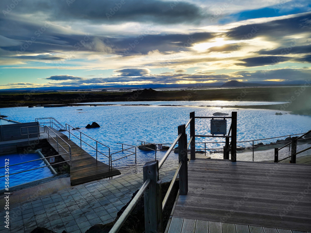 Iceland Thermal Bath, hot swimming pool, natural hot spring, Mývatn ...