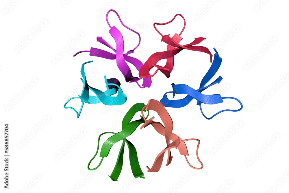Human defensin-5 mutant crystal form 2. Ribbons diagram isolated on ...