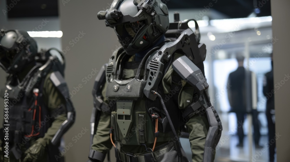 Advanced Full Body Military Exosuit: A Modern, High-Tech Armor for ...