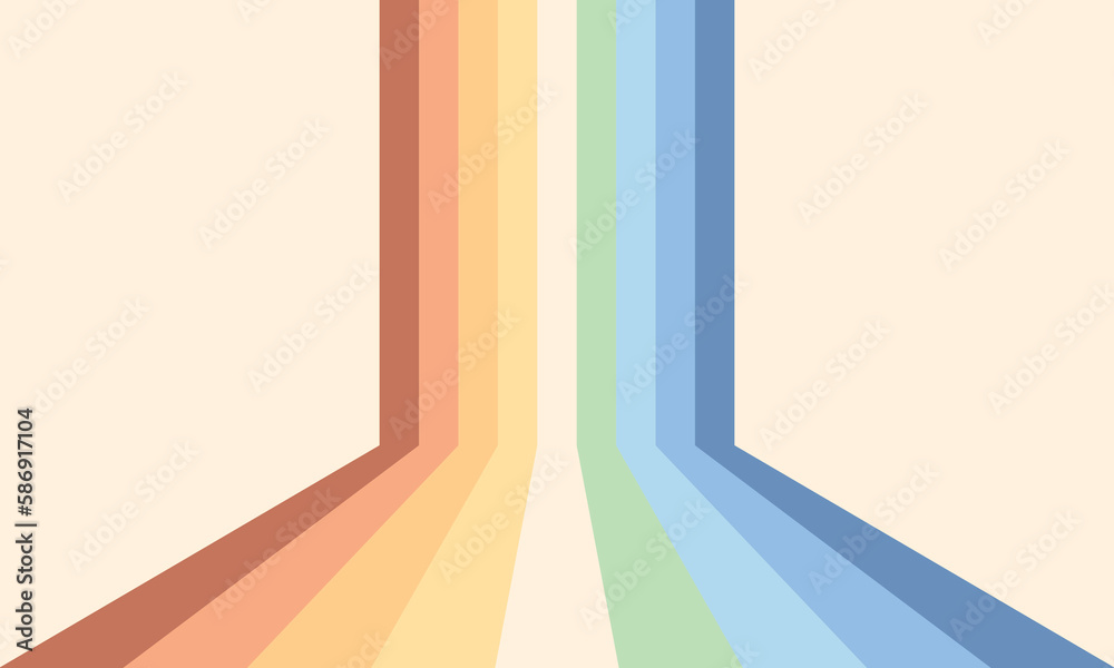 Colorful 60s and 70s stripes style vector illustration. 70s retro ...