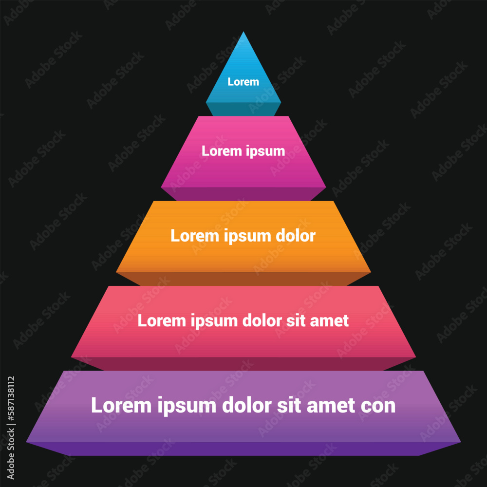 Vector de Stock Pyramid Infographic, funnel pyramid business ...