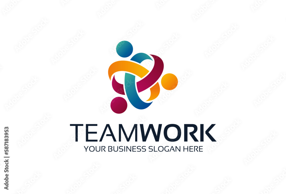 teamwork logo Stock Vector | Adobe Stock