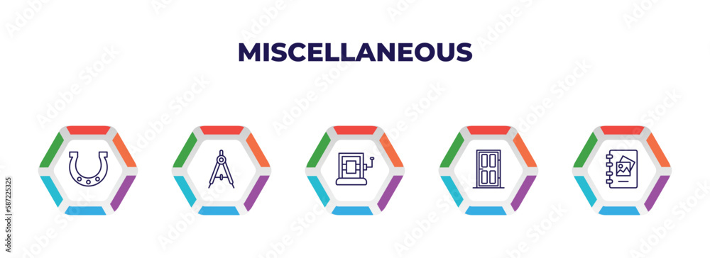 editable outline icons with infographic template. infographic for ...