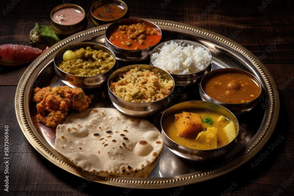 Maharashtra Cuisine Thali or Plate Made in Mumbai A Typical ...