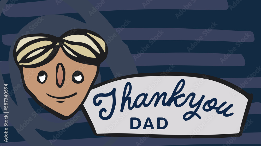 Thank you dad text on fathers day card Stock Illustration | Adobe Stock