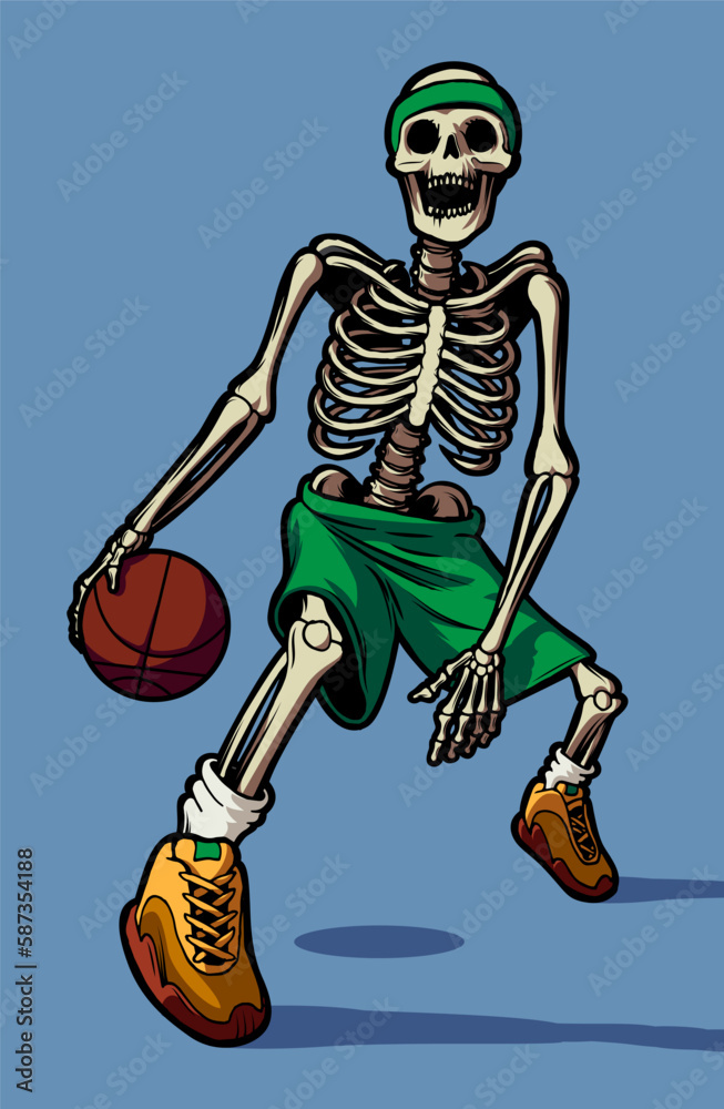 เวกเตอร์ Stock Basketball skeleton. Realistic isolated detailed ...