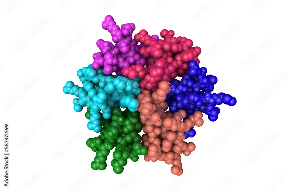 Human defensin-5 mutant crystal form 2. Space-filling molecular model ...
