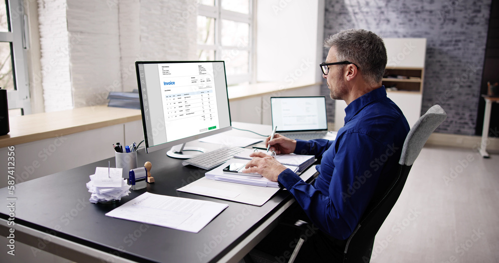 E Invoice And Digital Receipt Statements Stock Photo | Adobe Stock