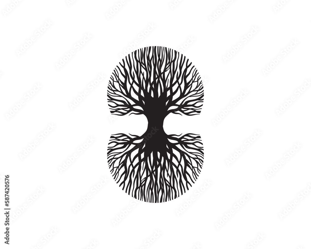 mirrored twin kalpawreksa kalpavrkṣa kalpataru mythological oak tree ...
