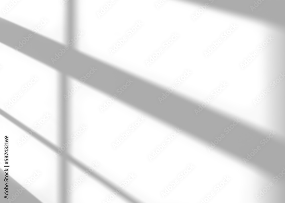 Shadow from window, overlay effect. Realistic gray shadow on ...