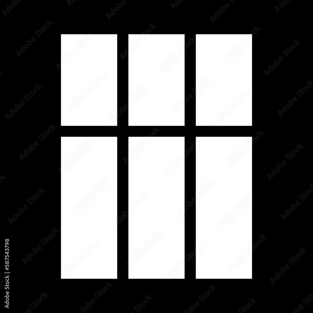 Silhouette of window of nine sections for light gobo mask. Stock Vector ...
