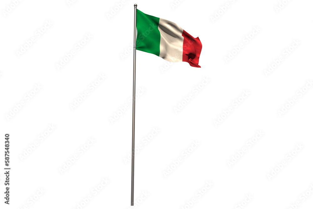 Pole with Italian flag Stock Photo | Adobe Stock