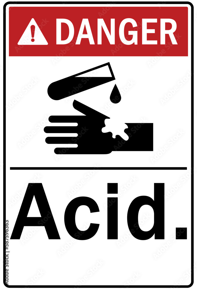 Acid chemical warning sign and labels Stock Vector | Adobe Stock
