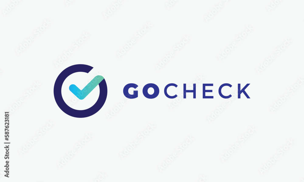 Logo vector circle checklist minimalist concept design poll vote check ...