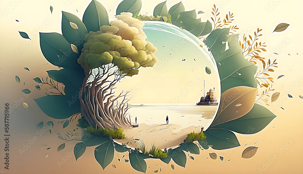 Nature-Inspired Design background template with a featuring images of ...