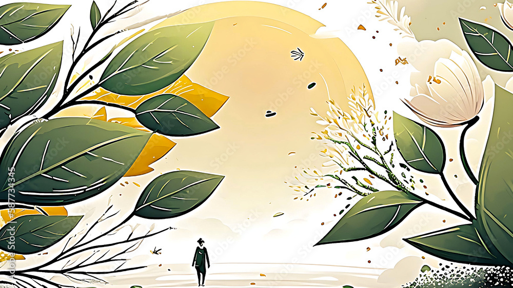Nature-Inspired Design background template with a featuring images of ...