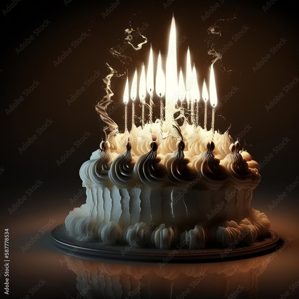 Torte zum Geburtstag Stock Illustration | Adobe Stock