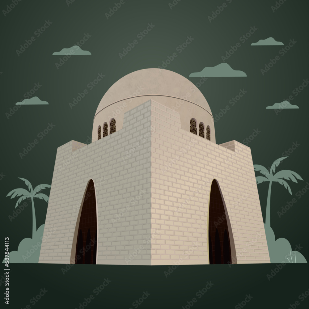 Proudly Pakistani: Vector Illustration of the Iconic Tomb of Quaid-e ...